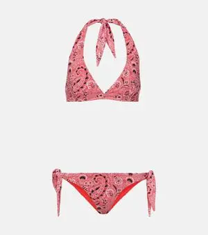 Etro Paisley Halterneck Bikini - Red