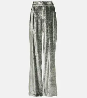 Brunello Cucinelli Velvet Wide-leg Trousers - Grey