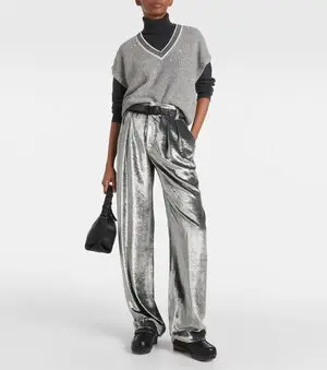 Brunello Cucinelli Velvet Wide-leg Trousers