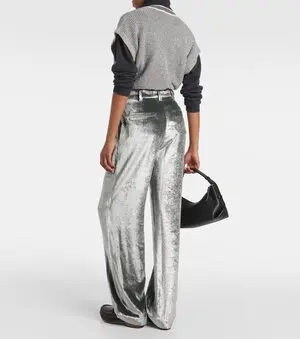 Brunello Cucinelli Velvet Wide-leg Trousers