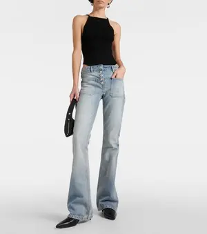 COURREGES Courrèges Low-rise Bootcut Jeans - Blue