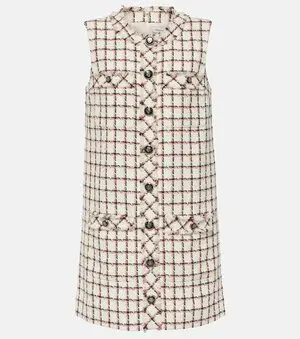 Veronica Beard Laurel Cotton-blend Tweed Minidress - Beige