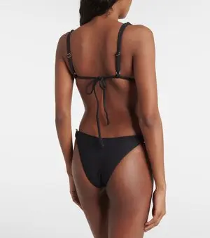 SAME Embellished Triangle Bikini Top - Black
