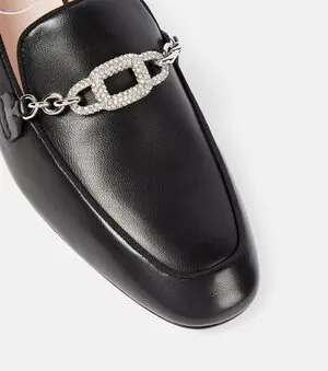 ROGER VIVIER Embellished Leather Loafers