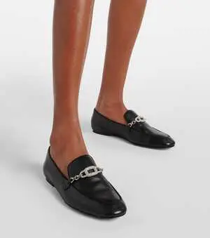 ROGER VIVIER Embellished Leather Loafers