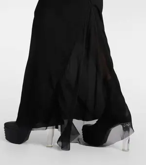 Rick Owens Silk Maxi Skirt - Black