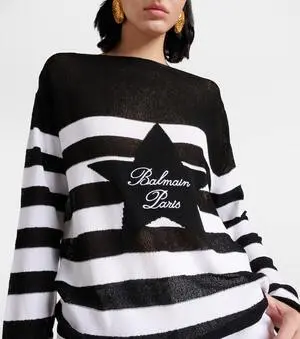 Balmain Logo Striped Sweater