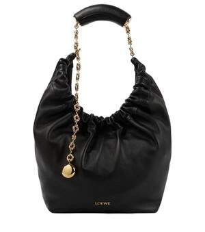 Loewe Squeeze Small Leather Shoulder Bag - Black