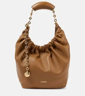 Loewe Squeeze Small Leather Shoulder Bag - Brown