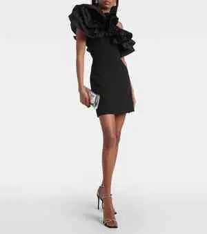 Rebecca Vallance One-shoulder Ruffled Mini Dress