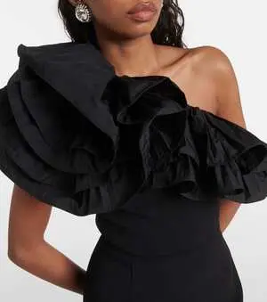 Rebecca Vallance One-shoulder Ruffled Mini Dress