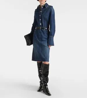 Sportmax Denim Midi Shirt Dress