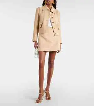 PATOU High-rise Tweed Miniskirt - Beige