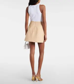PATOU High-rise Tweed Miniskirt - Beige