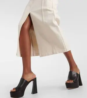 PATOU High-rise Denim Maxi Skirt - White