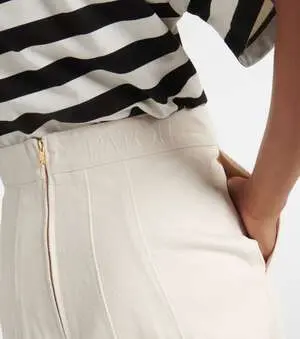 PATOU High-rise Denim Maxi Skirt - White