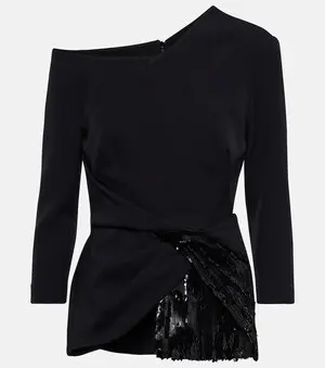 Safiyaa Juah Sequined Top - Black