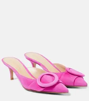 GIANVITO ROSSI Portofino Suede Mules - Pink