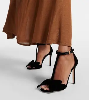 TOM FORD Brigitte Velvet Bow Sandals - Black