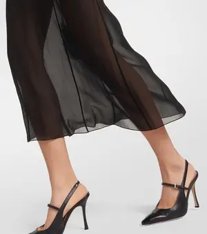 Alessandra Rich Silk Georgette Midi Dress