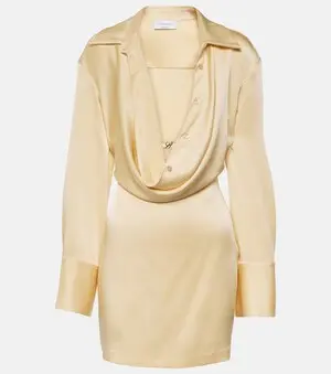 Blumarine Draped Satin Mini Dress