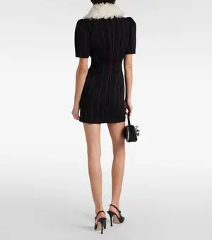 Alessandra Rich Pinstripe Wool-blend Minidress