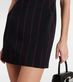 Alessandra Rich Pinstripe Wool-blend Minidress