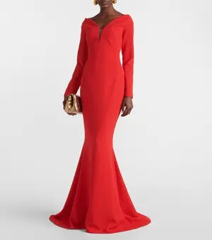 Safiyaa Wilson Crêpe Fishtail Gown