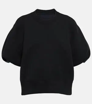 Sacai Cotton-blend Jersey Sweatshirt - Black
