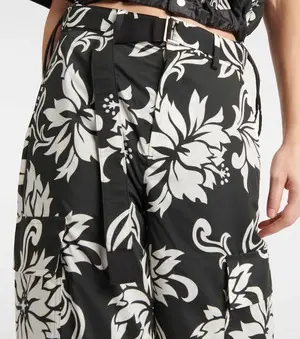 Sacai High-rise Floral Wide-leg Pants