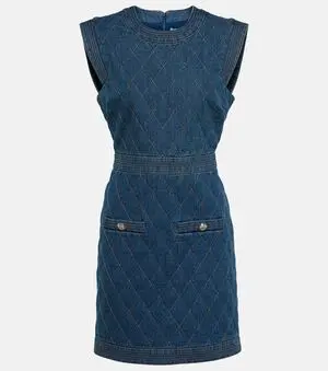 Veronica Beard Ginny Quilted Denim Minidress
