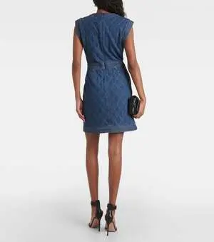 Veronica Beard Ginny Quilted Denim Minidress