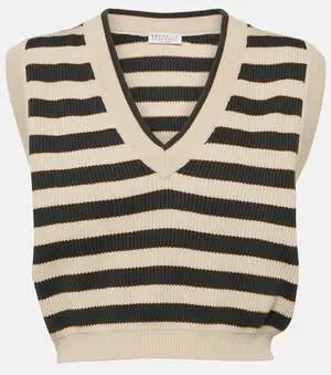 Brunello Cucinelli Striped Cotton Vest