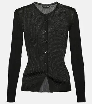 TOM FORD Ribbed-knit Cardigan - Black