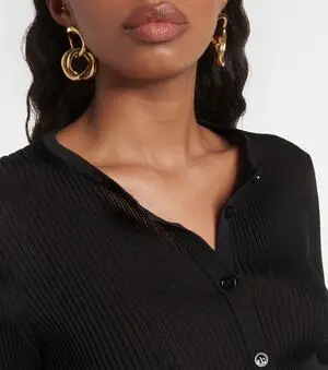 TOM FORD Ribbed-knit Cardigan - Black
