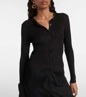 TOM FORD Ribbed-knit Cardigan - Black