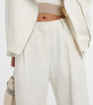 Brunello Cucinelli Herringbone Straight Pants