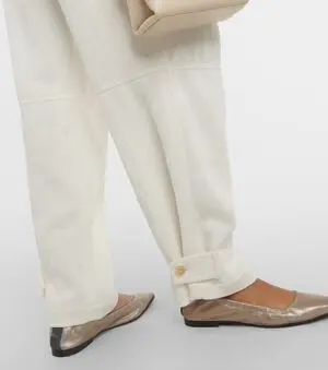 Brunello Cucinelli Herringbone Straight Pants
