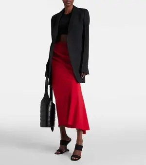 Rick Owens High-rise Midi Skirt - Red
