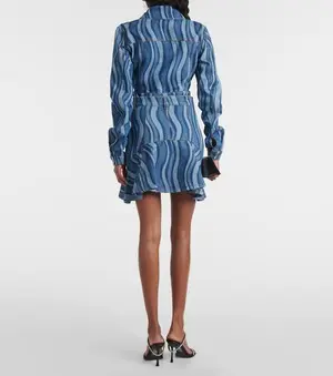 AREA Sunray Denim Miniskirt