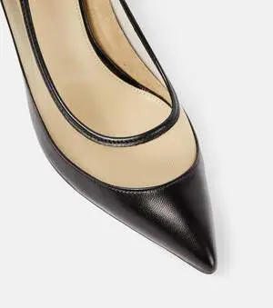Khaite River Leather And Mesh Pumps - Black