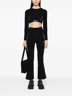 Versace Logo-appliqué Flared Trousers