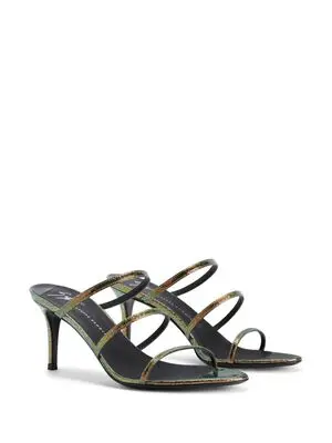 GIUSEPPE ZANOTTI Alimha 70mm Leather Sandals - Green
