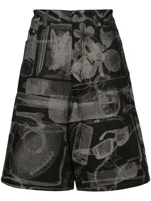Off-White X-ray Jacquard-print Denim Shorts