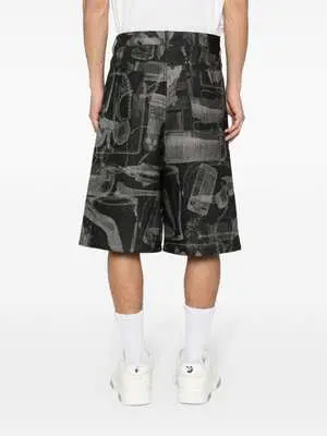 Off-White X-ray Jacquard-print Denim Shorts