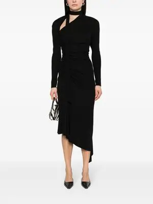 Victoria Beckham Cut-out Ruched Midi Dress