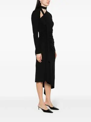 Victoria Beckham Cut-out Ruched Midi Dress