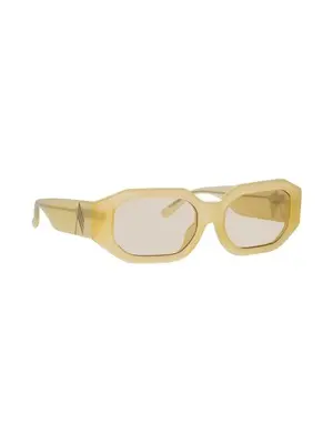 Linda Farrow Blake Oval-lenses Sunglasses - Yellow