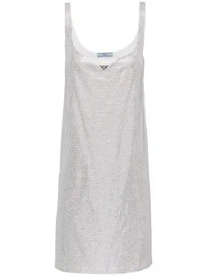 Prada Rhinestone Embellished Mini Dress