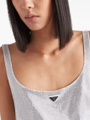 Prada Rhinestone Embellished Mini Dress